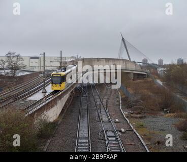 Manchester Metrolink Bombardier M5000 tram, number 3030, at the tram ...
