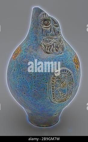 Gray brown speckled Bartmann jug, also called Bellarmine jug, with ...