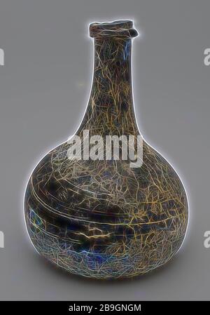 Bulbous bottle, wine bottle bottle holder soil find glass, from neck ...