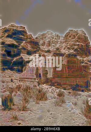 Petra in Transjordan. Temple of Kasr Fir'aun from the E. 1900, Jordan ...