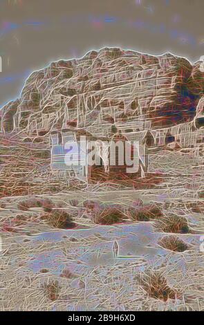 Petra in Transjordan. Temple of Kasr Fir'aun from the E. 1900, Jordan ...