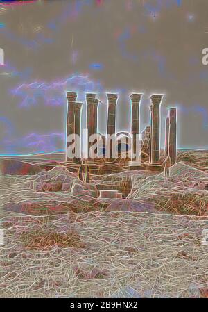 Jerash & pillars of Artemis. 1940, Jordan, Gerasa, Extinct city Stock ...