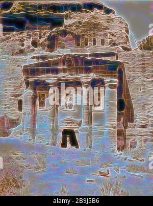 Petra. Tomb with soldier. 1898, Jordan, Petra, Extinct city Stock Photo ...