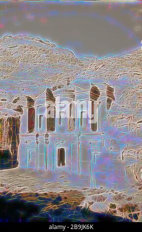 Temple of Ed-Deir from the southwest 1900, Jordan, Petra (Extinct city ...