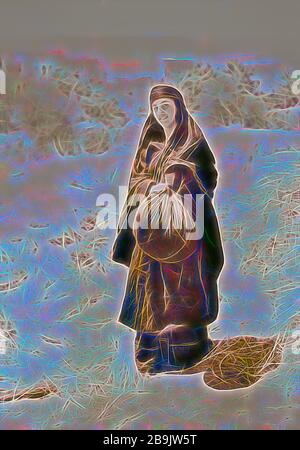 Ruth story. 'Ruth' carrying off wheat measured by 'Boaz' 1940, Middle ...