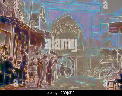Kerbela. Photograph shows the entrance to the Great Mosque in Karbala ...