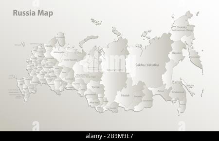 Russia map, administrative division, separate individual region with ...