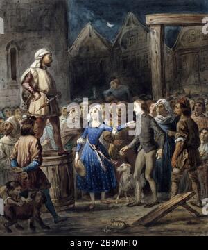 Louis Boulanger (1806-1867). "Notre -Dame de Paris - Interior scene ...