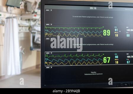 there are surveillance monitors in a hospital recovery room Stock Photo ...