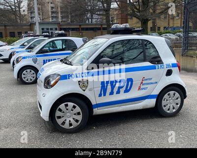 A Smart Fortwo NYPD Police car in New York City mad by Daimler AG Stock ...