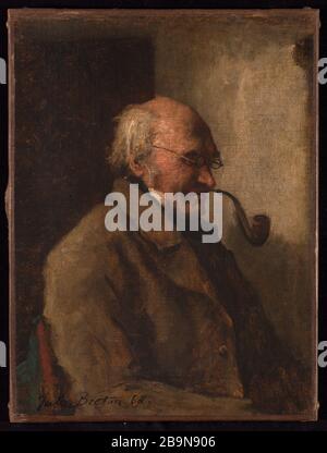 The man with the pipe 1860 by Jules Breton Stock Photo - Alamy