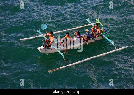 Local boat, Lembar Port, Lombok Island, West Nusa Tenggara Province ...