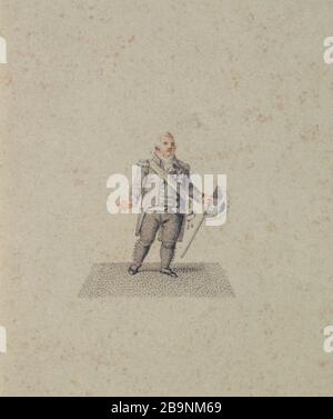 An engraved portrait of Louis XVIII, King of France, created in 1815 ...