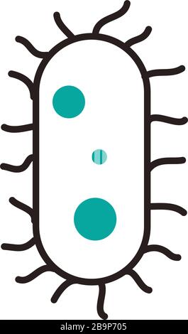 Virus with legs half line half color style icon design, Bacterium ...