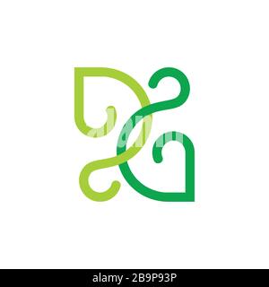 letter dd leaf shape symbol logo vector Stock Vector Image & Art - Alamy