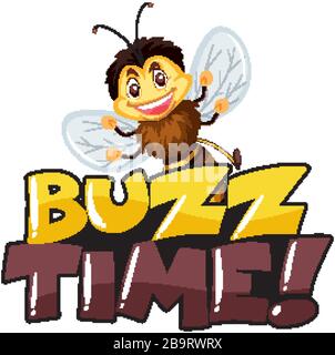 A cartoon illustration of the word buzz with a bee theme Stock Vector ...