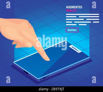 hand using smartphone of reality augmented Stock Vector Image & Art - Alamy