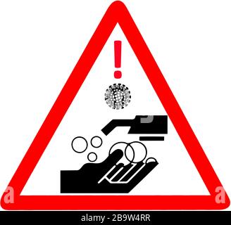Wash your dirty hands with soap minimum 30 seconds warning sign Stock ...
