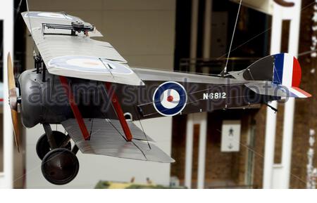 Lewis machine gun mounted on Scarff ring in observers cockpit of two ...