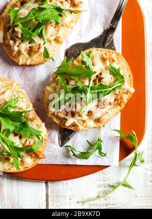 Bruschetta with tuna and onion Stock Photo - Alamy