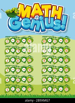 Worksheet design for math genius with adding to ten Stock Vector Image & Art - Alamy