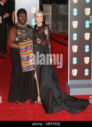 London, UK. Phyll Opoku-Gyimah and Andrea Risborough at EE British ...