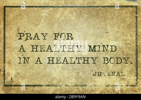 A healthy mind in a healthy body. Poster quotes Stock Photo - Alamy