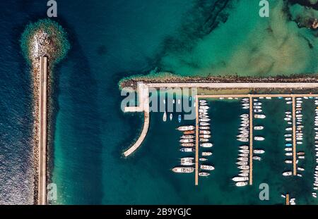 Aerial view, Forio port, Ischia Island, Campania, Italy, Europ Stock ...