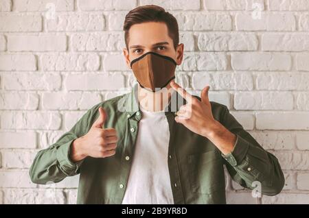 Pointing gesture. Covid-19 measures. Work presentation. Woman in office ...