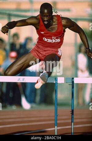 Edwin Moses of the United States is in the lead with Alan Pascoe of ...