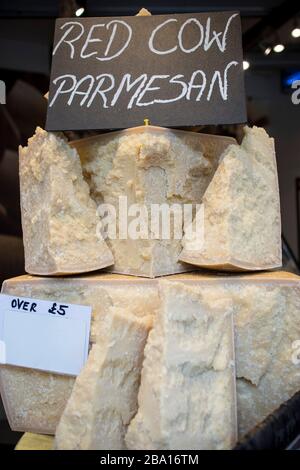 The rediscovery of Red Cow Parmigiano Reggiano. Pieces of chopped ...