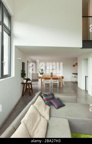 interior, new apartment, detail of the living room with window Stock ...