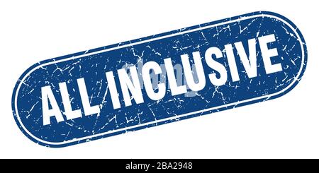 all inclusive sign. all inclusive rounded blue sticker. all inclusive ...