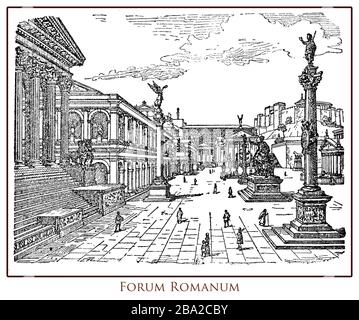 Reconstruction of the Forum Romanum in ancient Rome Stock Photo - Alamy
