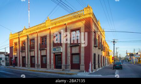 Matamoros, Tamaulipas, USA - November 20, 2019, View down Cinco street ...