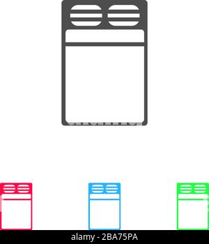 Double bed flat color icon. Isolated on white background Stock Vector ...