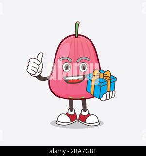 A picture of Java Apple cartoon mascot character waving a flag Stock ...