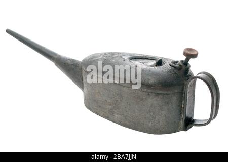 Antique Grease Container On White Background Stock Photo - Alamy