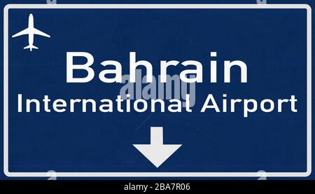 Bahrain Airport Highway Sign 2D Illustration Stock Photo - Alamy
