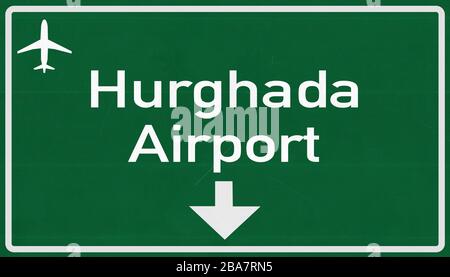 Hurghada Egypt Airport Highway Road Sign 3D Illustration Stock Photo ...
