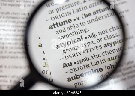 The word of phrase atypical in a dictionary Stock Photo - Alamy