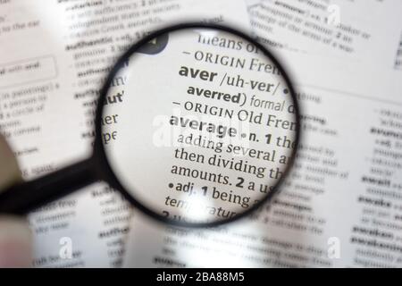 The word of phrase average in a dictionary Stock Photo - Alamy