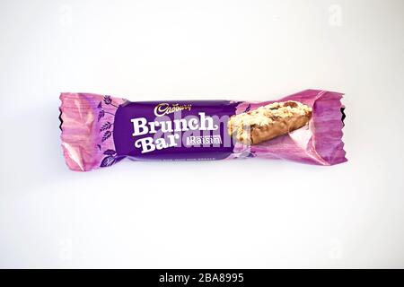 Cadbury Brunch Bar Raisin isolated on white background Stock Photo - Alamy