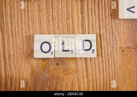 Word or phrase Old made with scrabble letters, great image for your ...