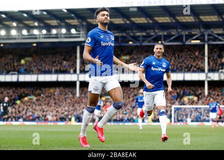 Everton's Dominic Calvert-Lewin celebrates scoring his side's first ...