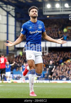 Everton's Dominic Calvert-Lewin celebrates scoring his side's first ...