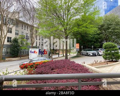 Atlanta, GA/USA-3/21/20: A Fedex truck delivering package to ...