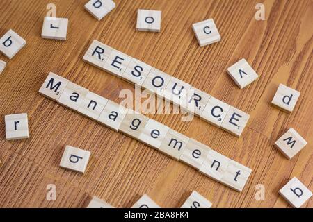 Word or phrase Resource Management made with scrabble letters, great ...