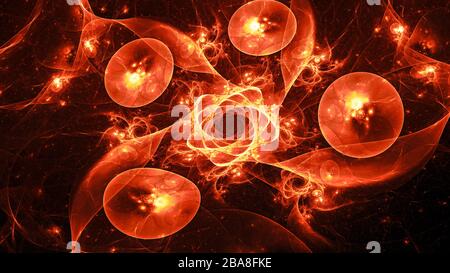 Fiery glowing spiral quantum, computer generated abstract background, 3D rendering Stock Photo ...