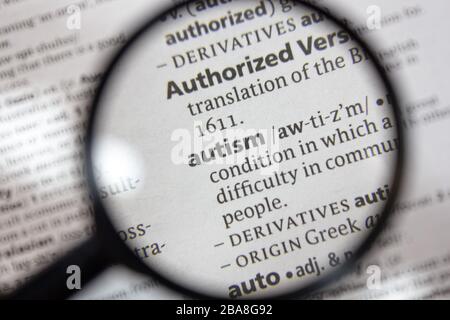The word of phrase autism in a dictionary Stock Photo - Alamy